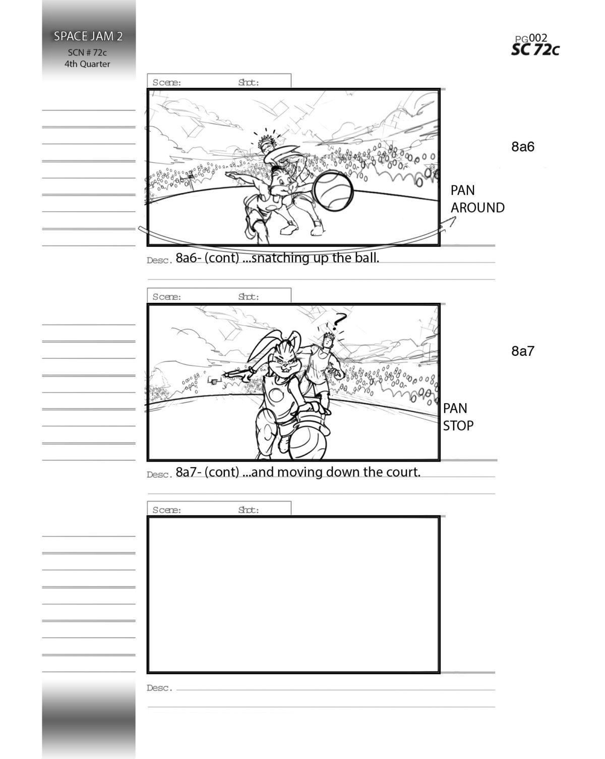 Storyboard Space Jam 2 Mobile – Murray Studios Adobewan